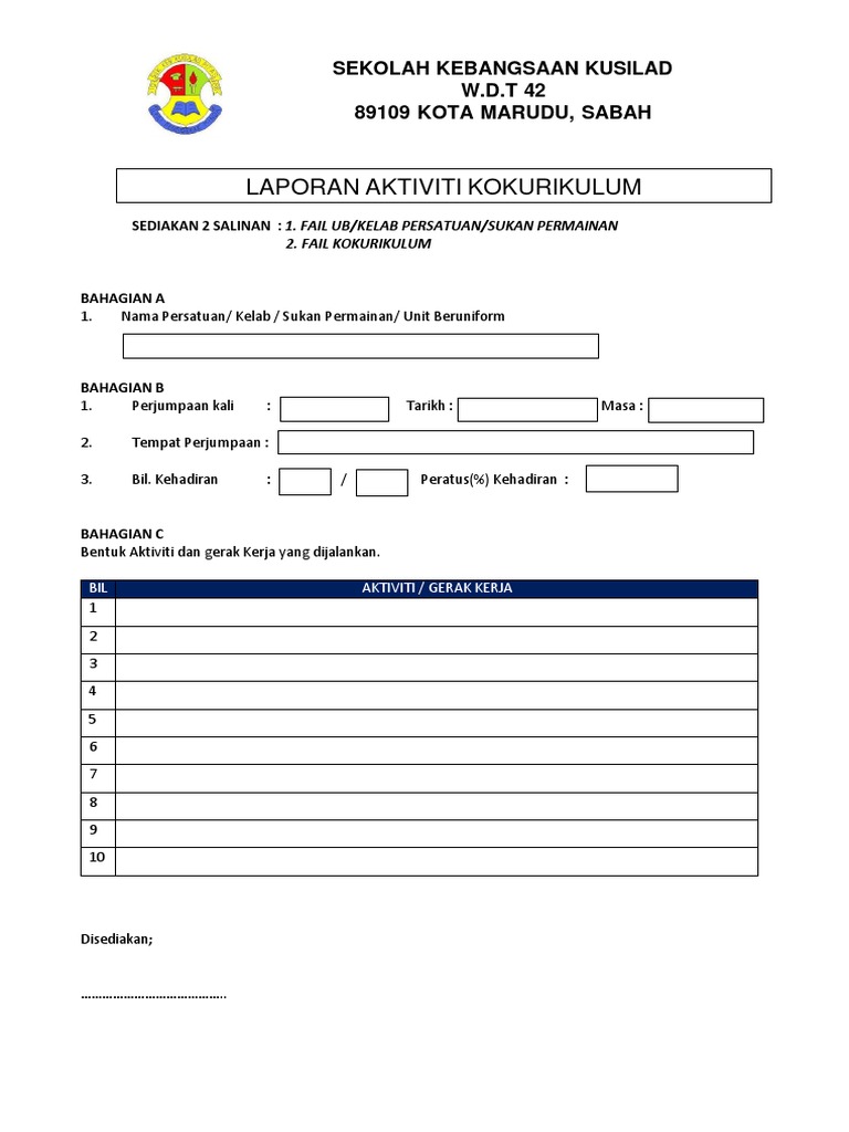 Borang Laporan Perjumpaan | PDF