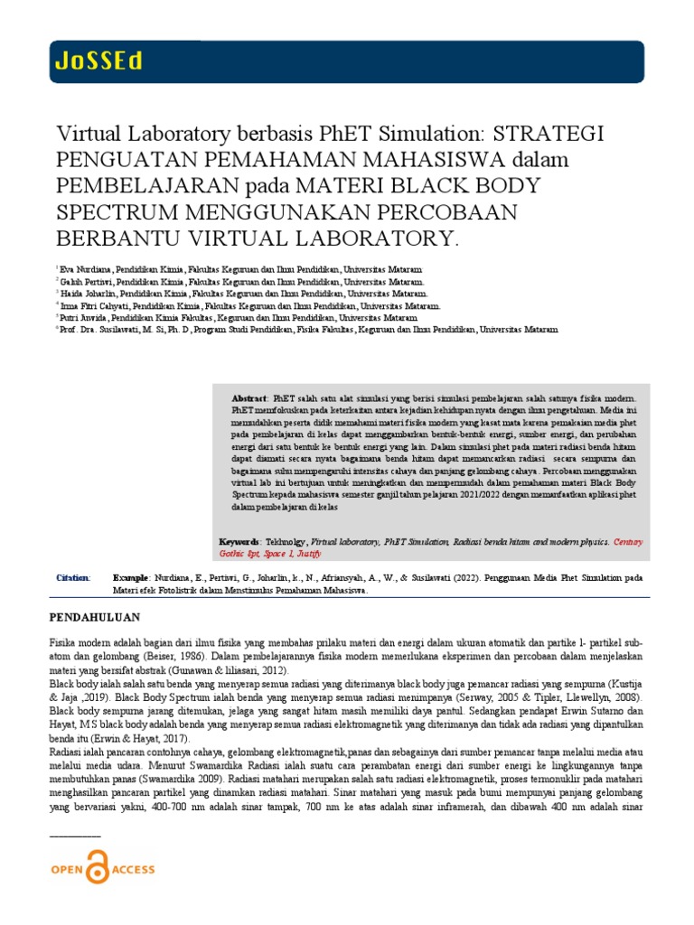 Artikel Black Body Spectrum Kelompok 1 | PDF