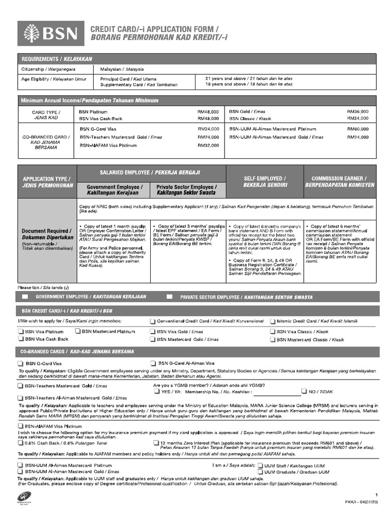 BSN CC Form HQ PDF | PDF