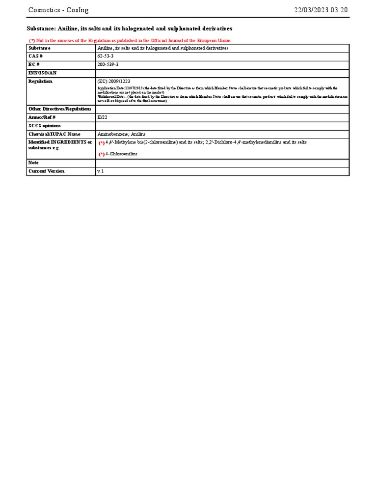 COSING Substance PDF | PDF