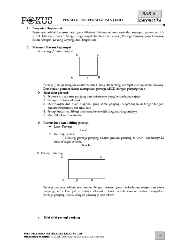 Sifat dan Rumus Persegi Panjang | PDF