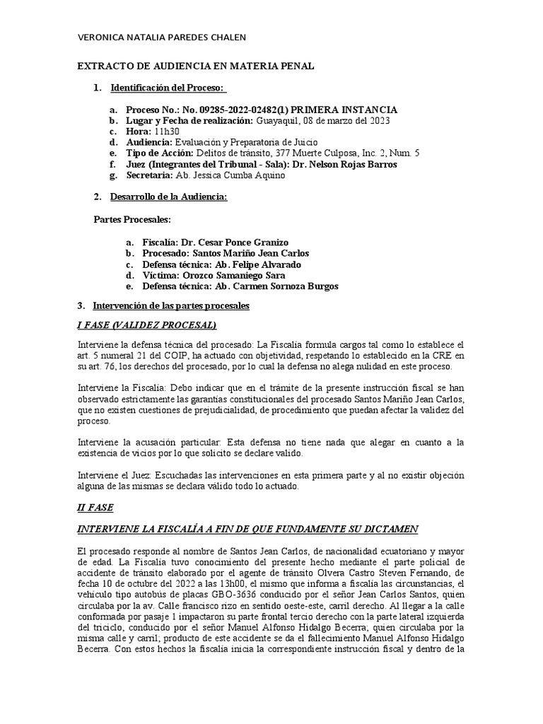 Formato Audiencias DE VERONICA PAREDES CHALEN | PDF | Fiscal | Anulación