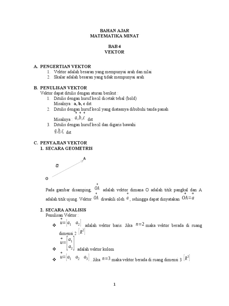 BAHAN AJAR VEKTOR | PDF