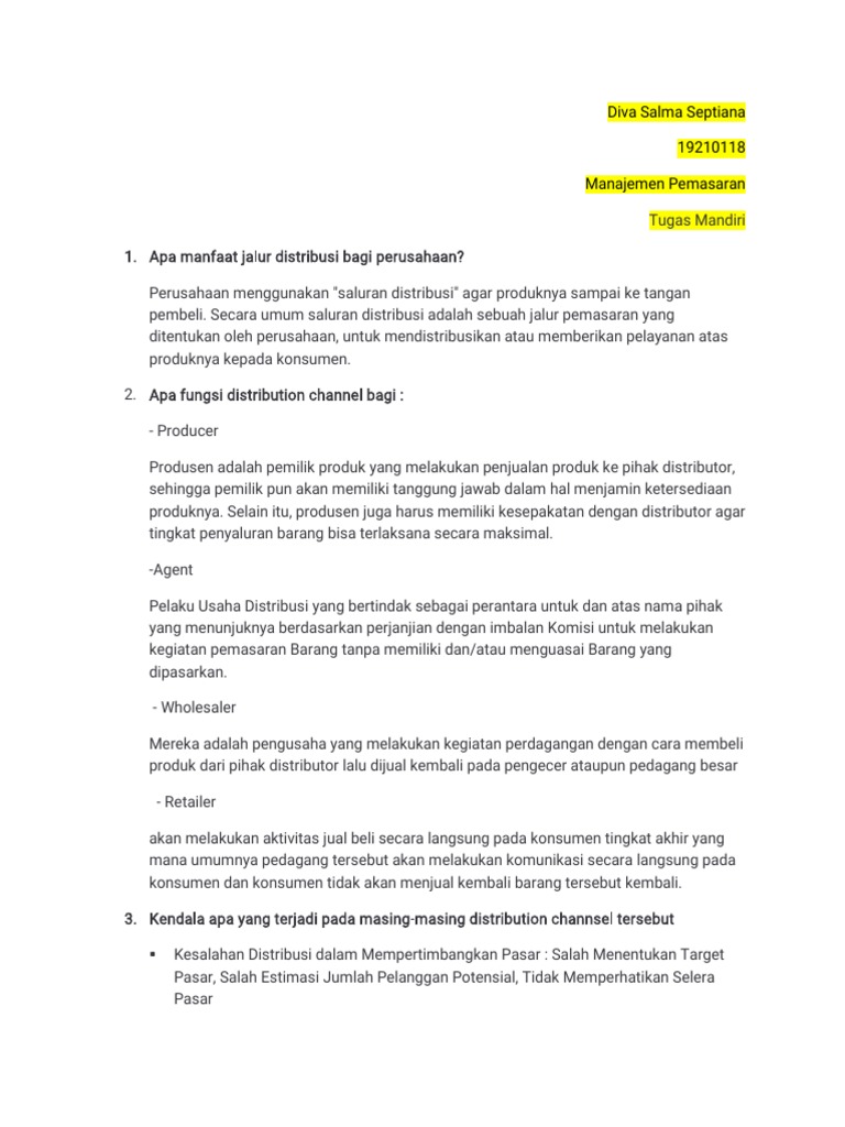 Saluran Distribusi Produk | PDF | Bisnis | Hukum