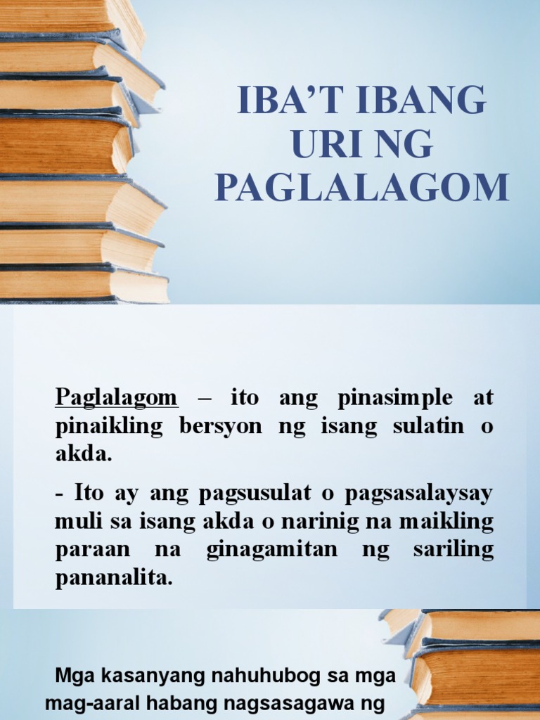 Ibat Ibang Uri NG Paglalagom | PDF