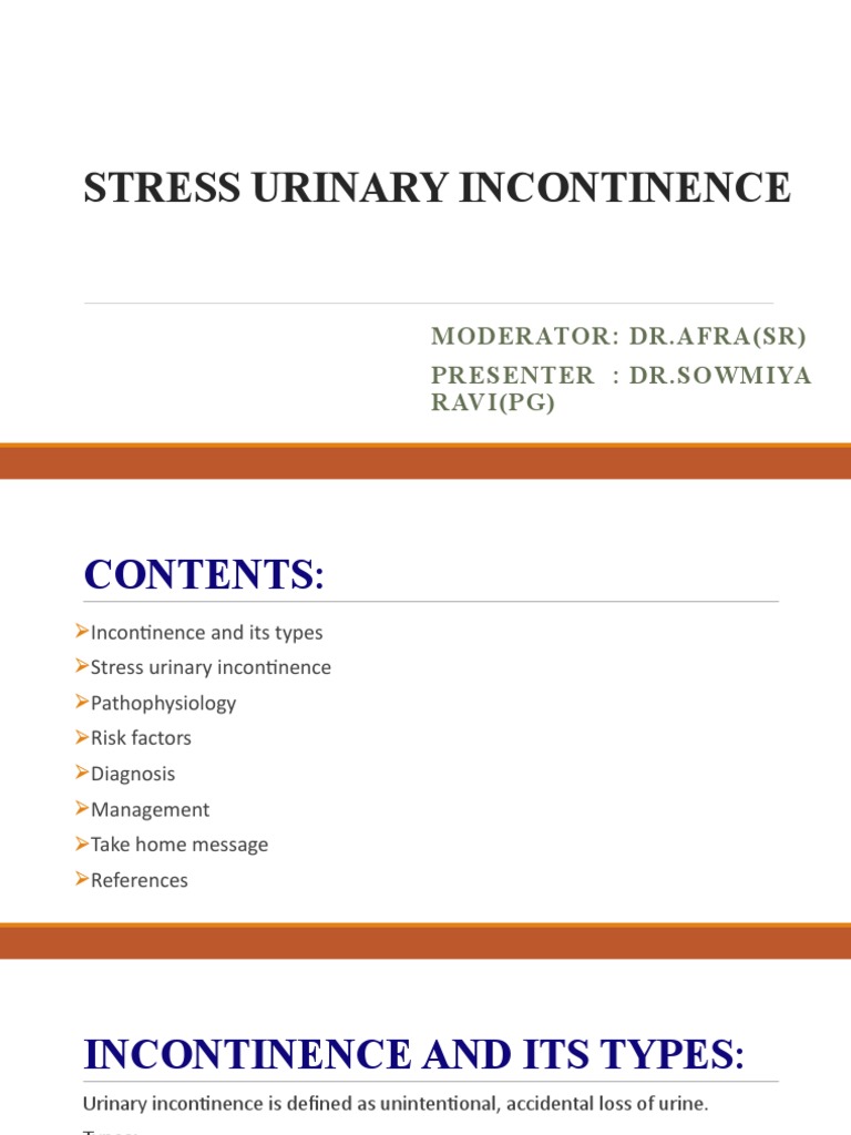 Stress Urinary Incontinence | PDF | Urinary Incontinence | Urination