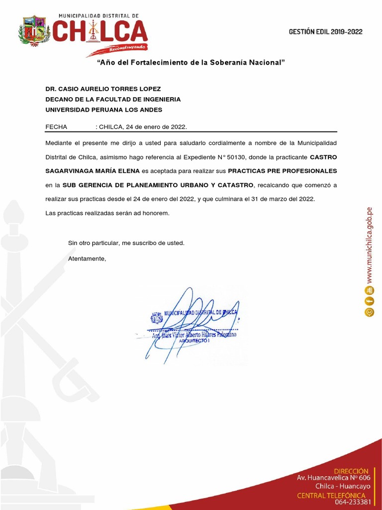 Carta de Aclaración sobre Prácticas Profesionales | PDF