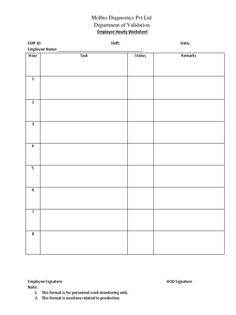 Employee Worksheet PDF | PDF