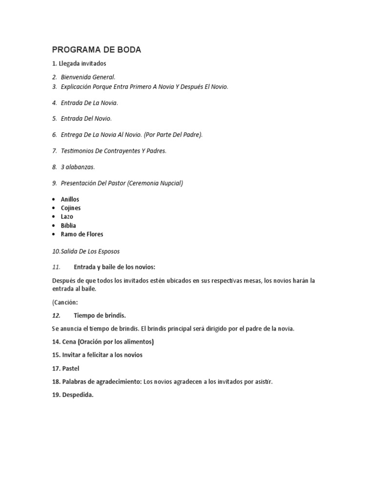 Tres Programas De Bodas
