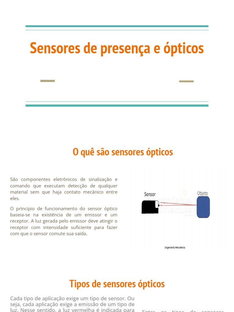 Sensores de Presença e Óticos PDF | PDF | Fibra ótica | Dispositivo de ...