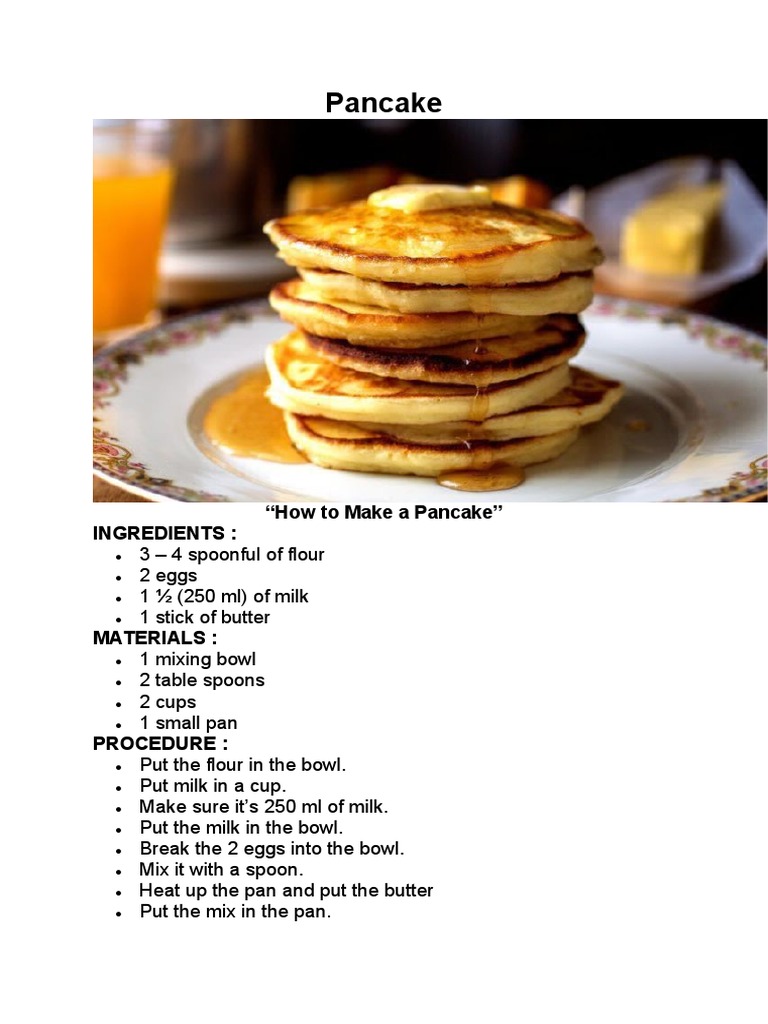 Procedure Text Pancake | PDF