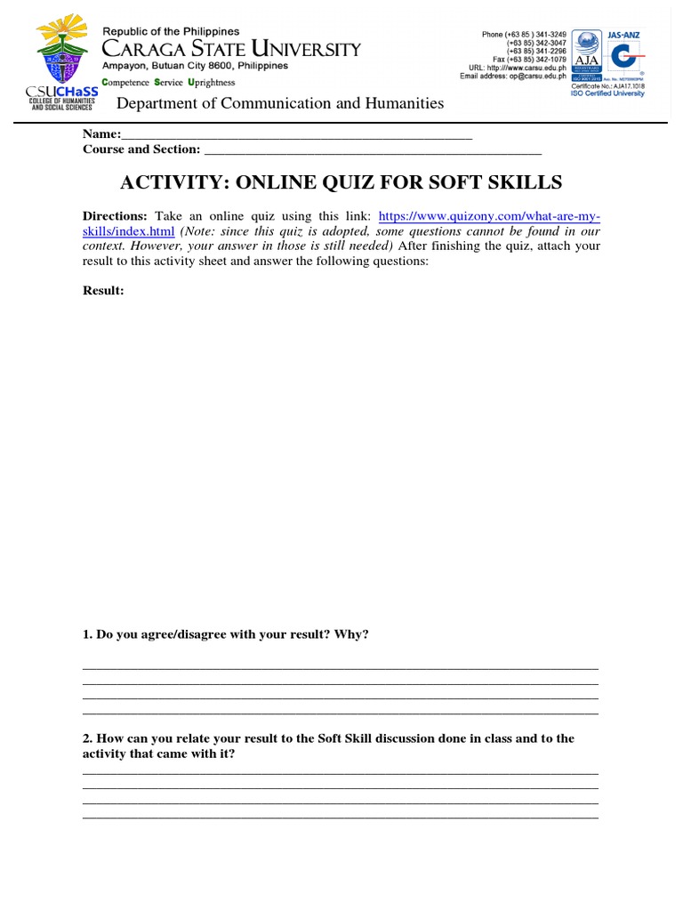 Soft Skill Assessment | PDF