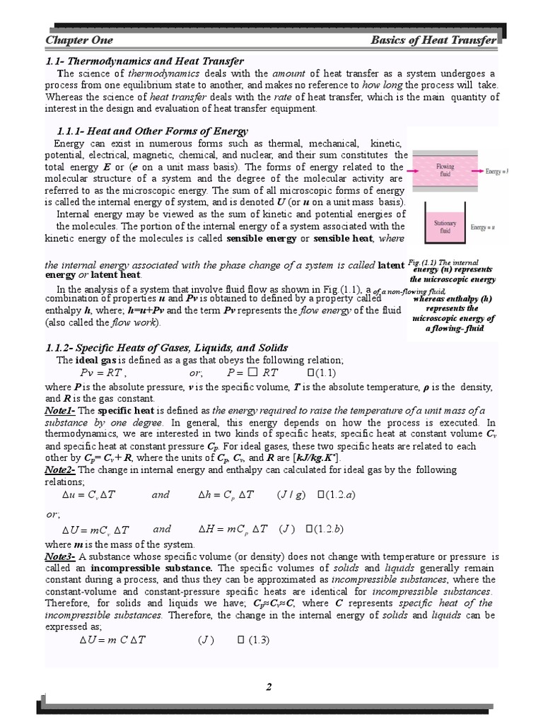 Chapter 1 - Basics of Heat Transfer | PDF | Thermal Conduction | Heat ...