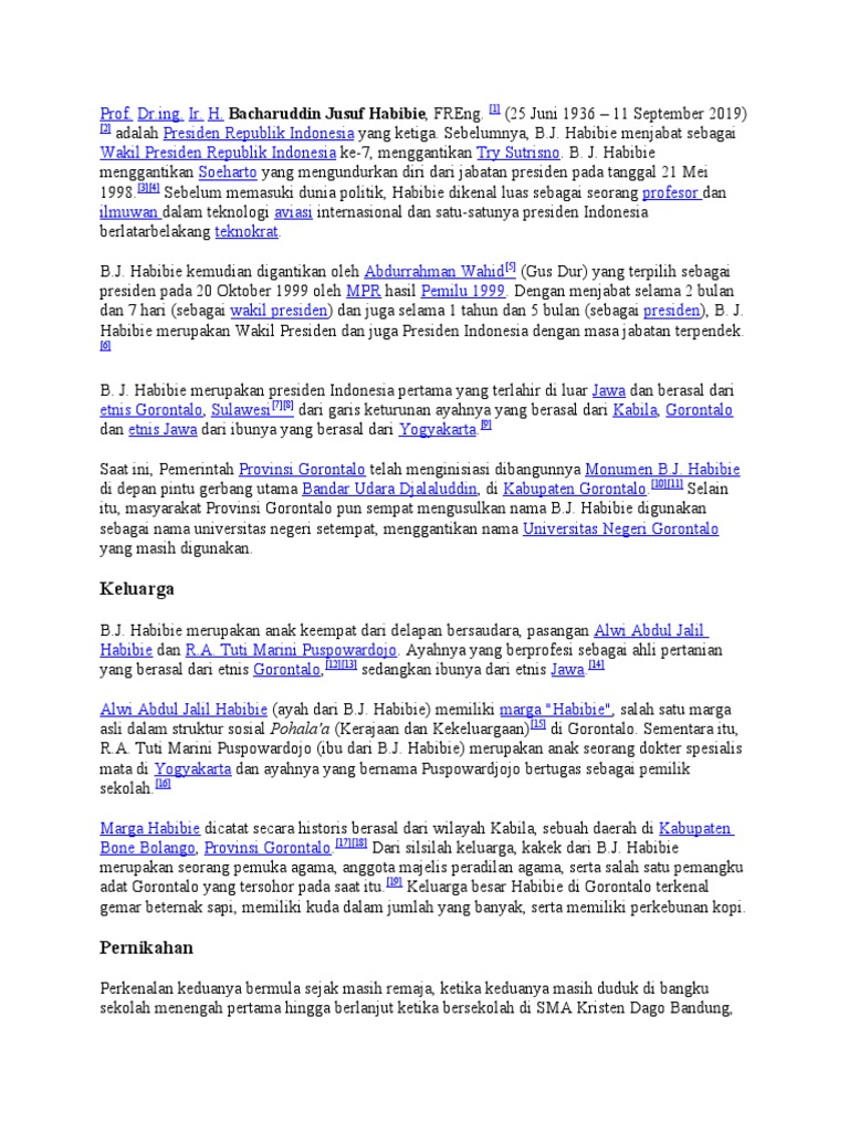 Biografi Bj. Habibi | PDF