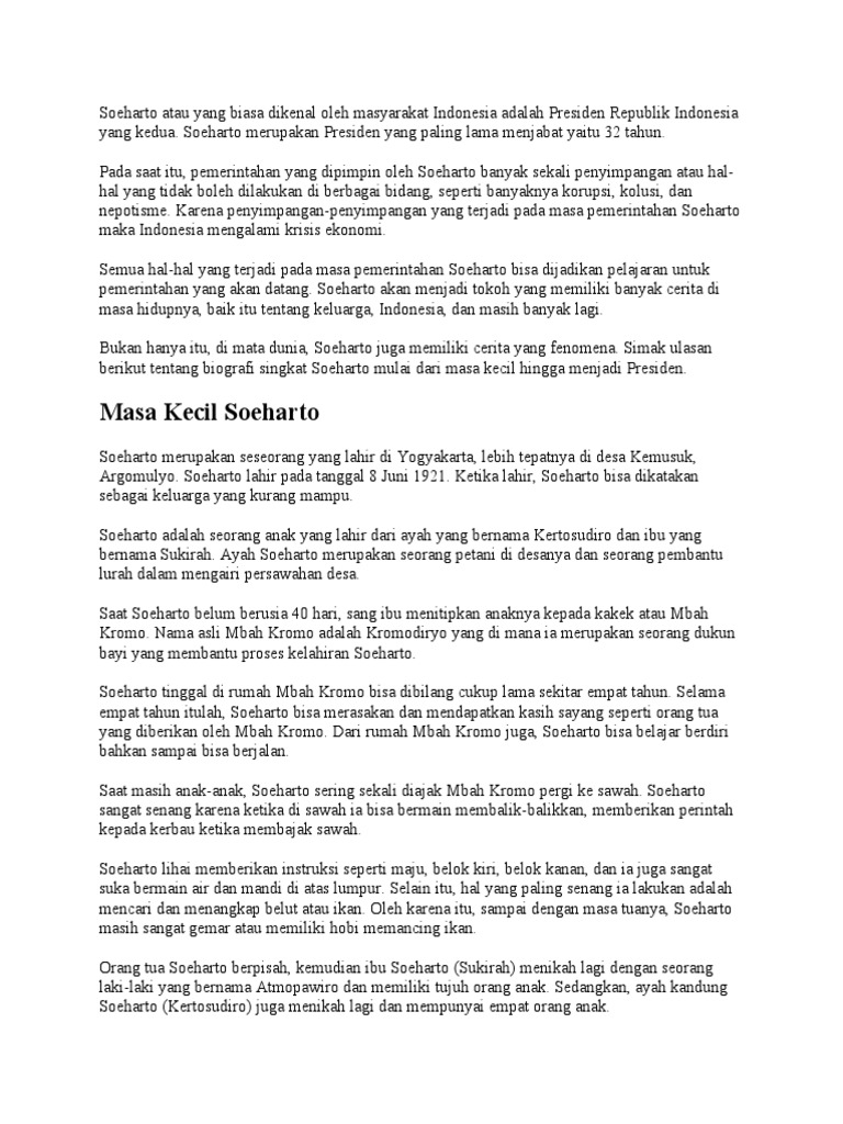 Biografi Suharto | PDF | Sejarah