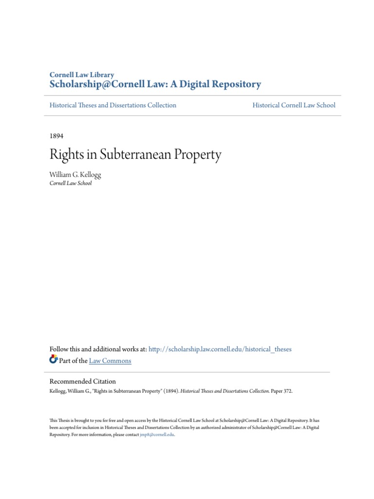 Subterranean Property Rights Explained | PDF | Negligence | Malice (Law)