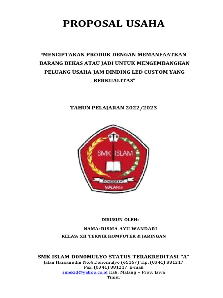 Proposal Usaha Risma Ayu W | PDF