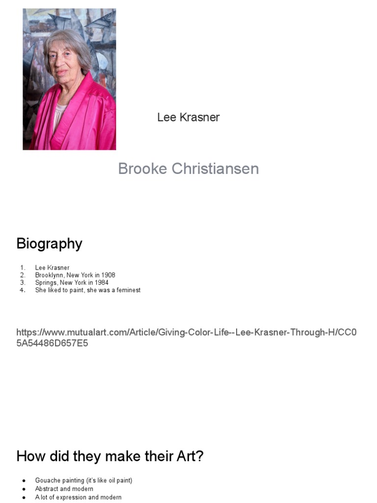 Lee Krasner: Modern Abstract Artist | PDF | Modernism | Modern Art