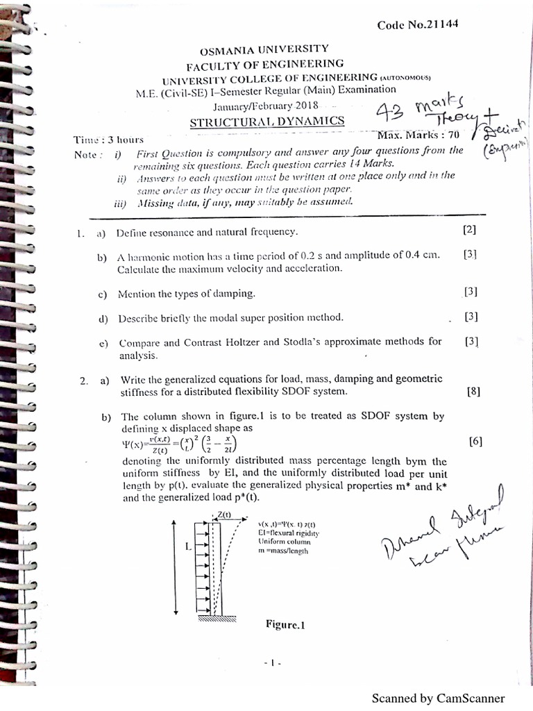 Dynamics Question Papers PDF | PDF