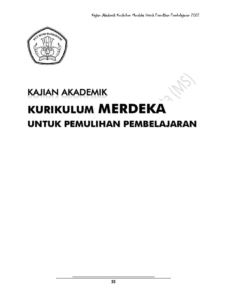 Kurikulum Merdeka: Solusi Krisis Belajar | PDF
