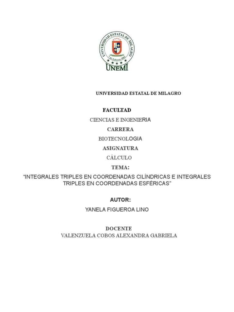 Integrales Triples en Coordenadas Cilíndricas y Esféricas | PDF ...