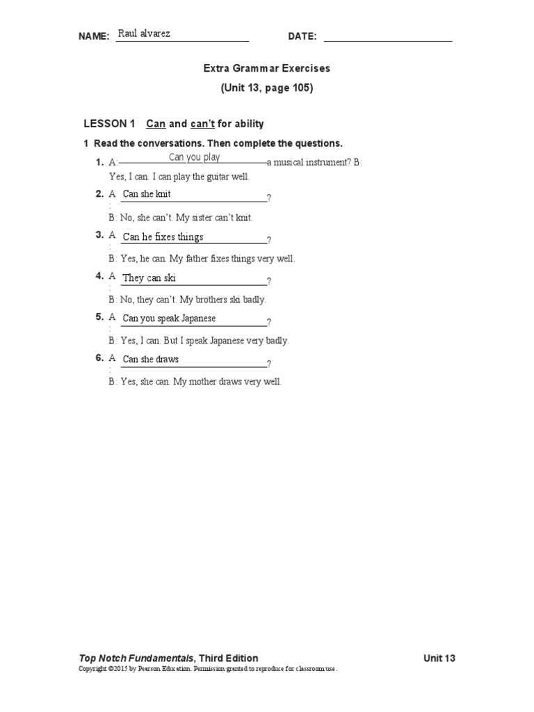 UNIT 13 Extra Grammar Exercises | PDF | Foreign Language Studies