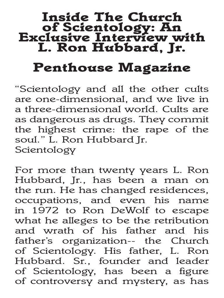 Hubbard Penthouse Interview PDF | PDF | Ufo Religions