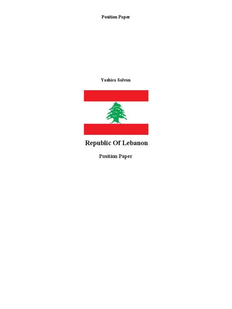 Position Paper - Republic of Lebanon (MUN RESOURCE) | PDF ...