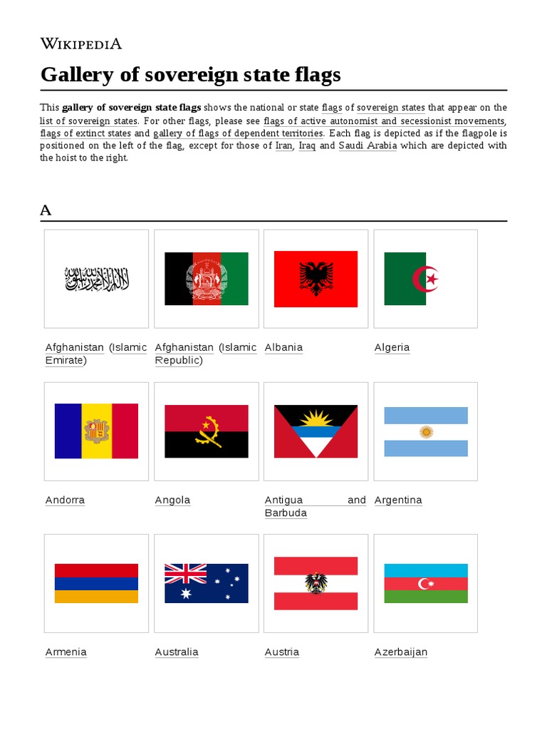 Gallery of Sovereign State Flags | PDF | Flag | Wikipedia