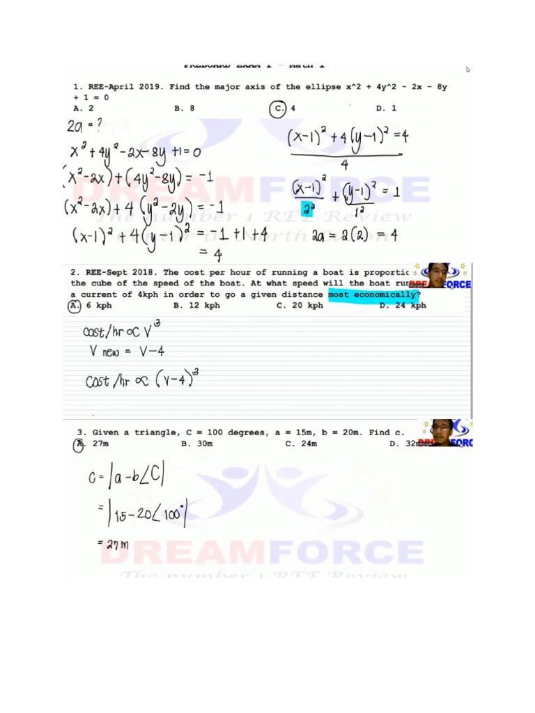 Mathematics Preboard 1 PDF | PDF