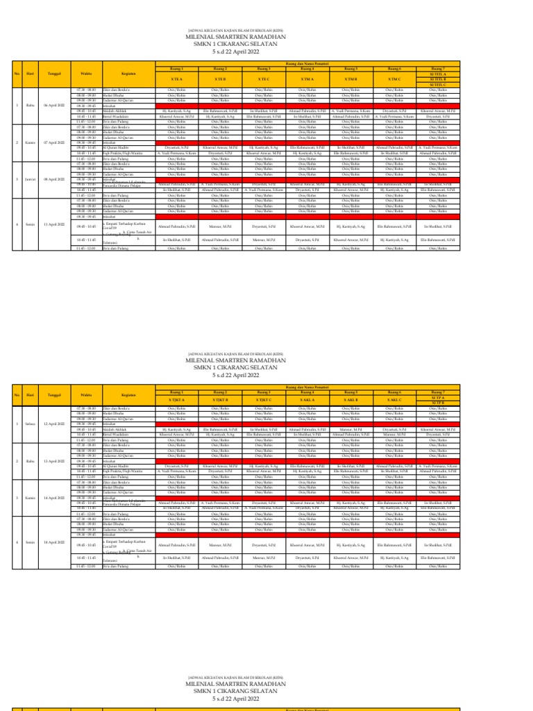 Jadwal Smartren | PDF | Sharia | Monotheistic Religions