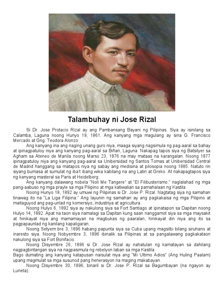Talambuhay Ni Jose Rizal | PDF