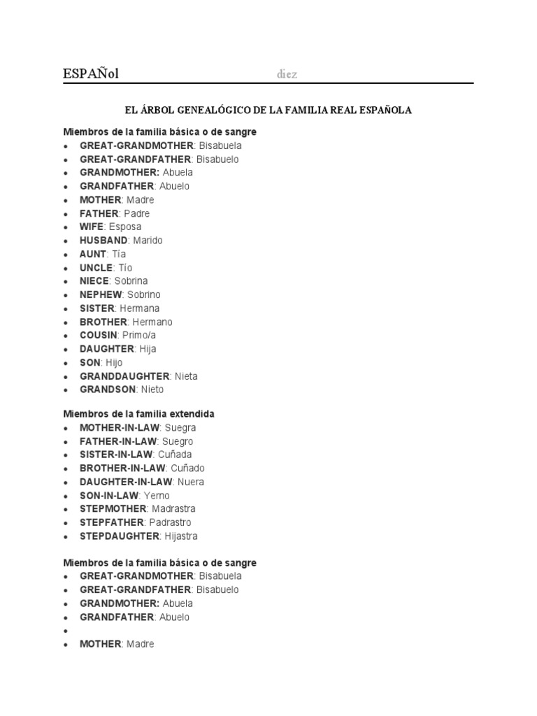 Familia Crucigrama | PDF