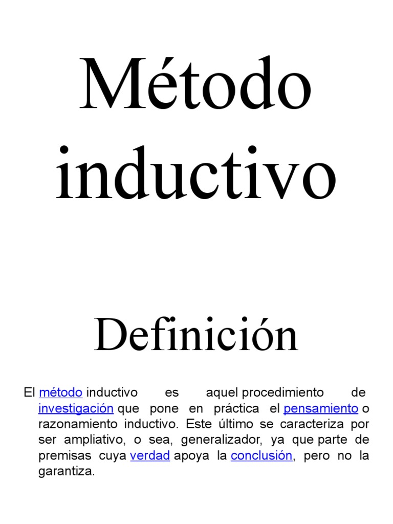 Método Inductivo | PDF | Razonamiento inductivo | Método científico