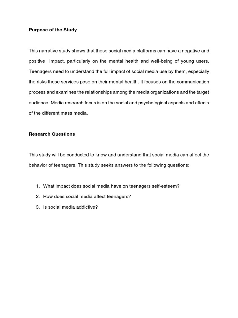 Purpose and Questions PDF | PDF