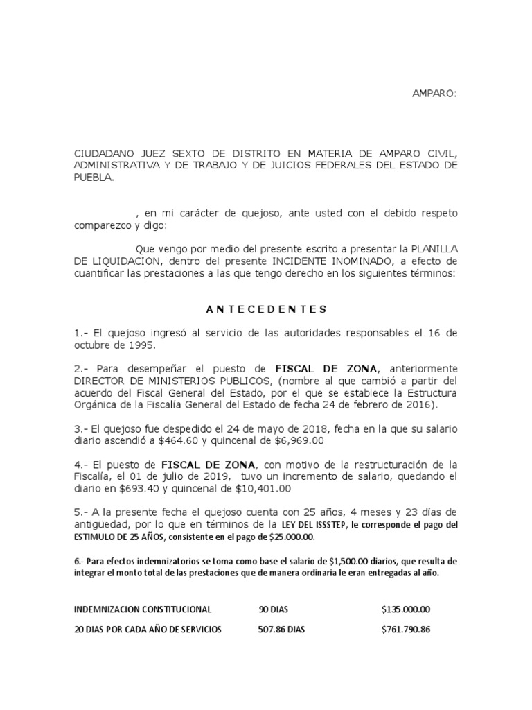 Ejemplo Redaccion De Incidente Laboral