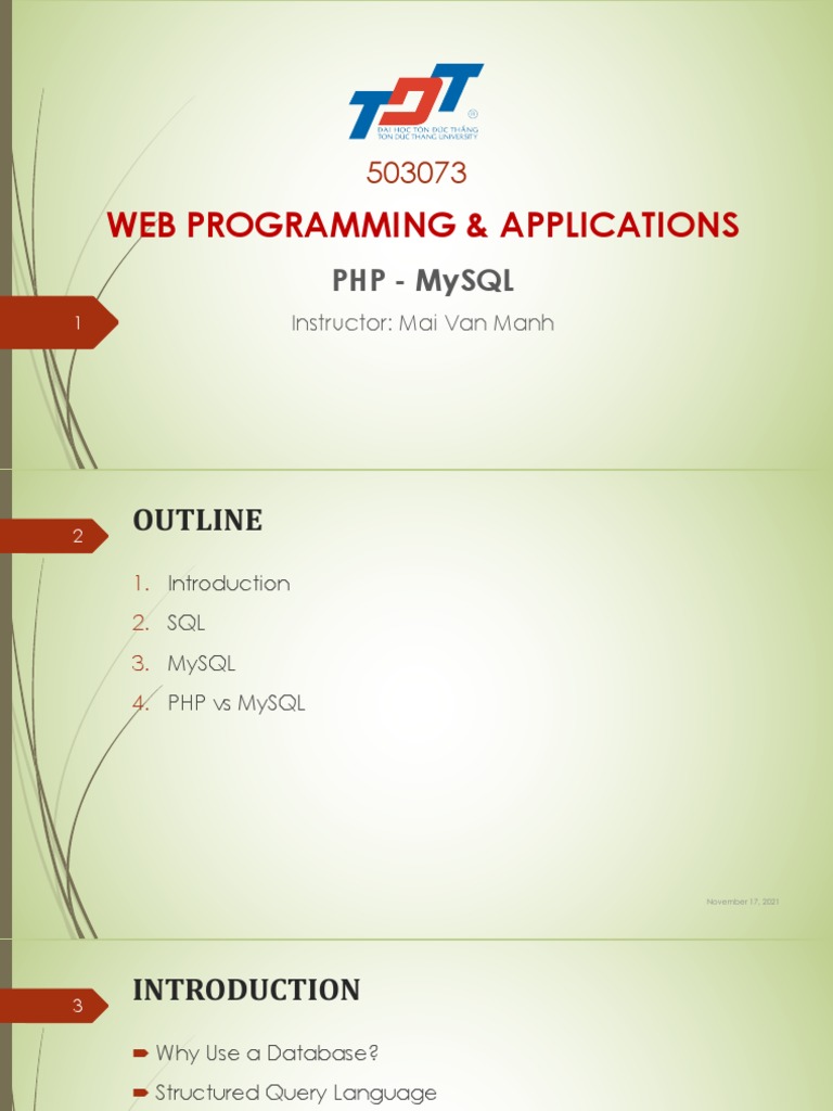 Slide - PHP MySQL | PDF | Databases | Sql