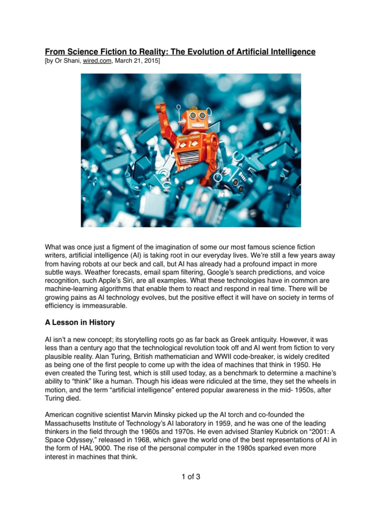 Artificial Intelligence (Evolution) | PDF | Artificial Intelligence ...