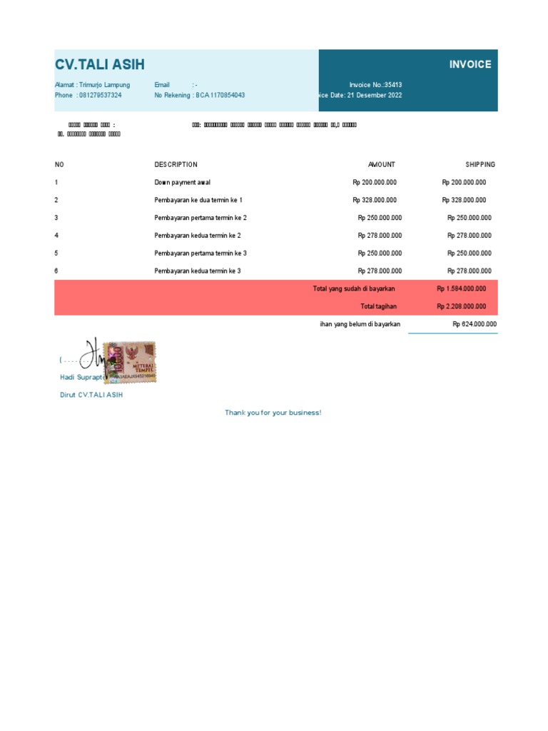 Invoice Termin Total | PDF
