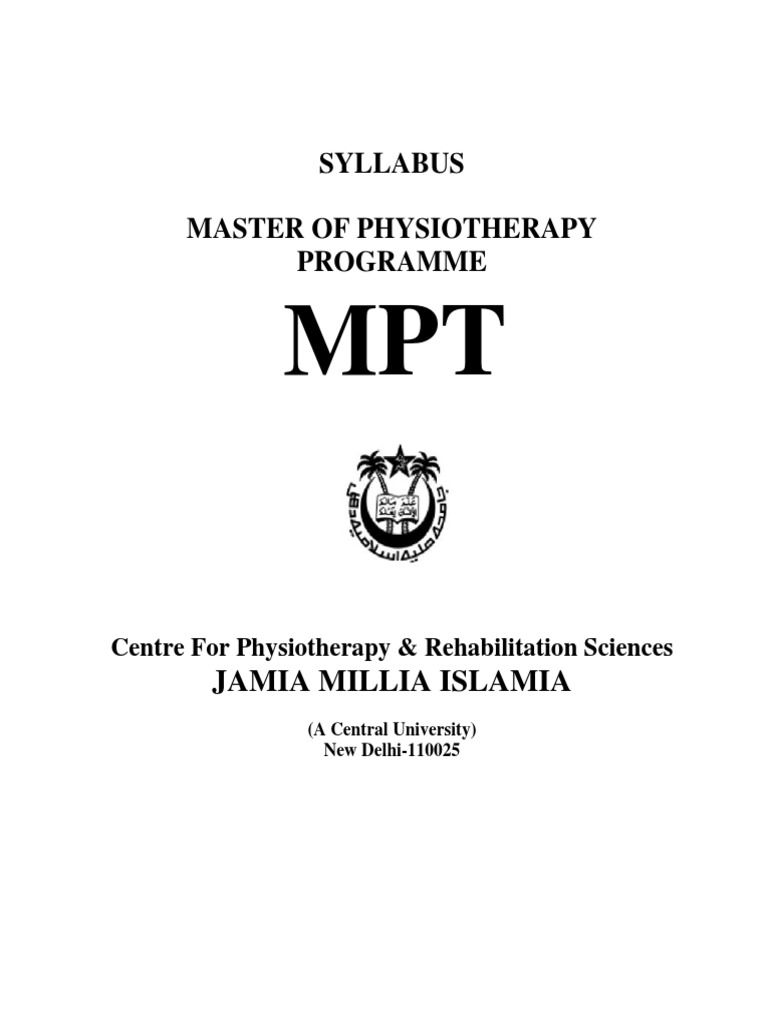 Jamia Milia Islamia MPT Syllabus PDF | PDF | Physical Therapy | Biomechanics