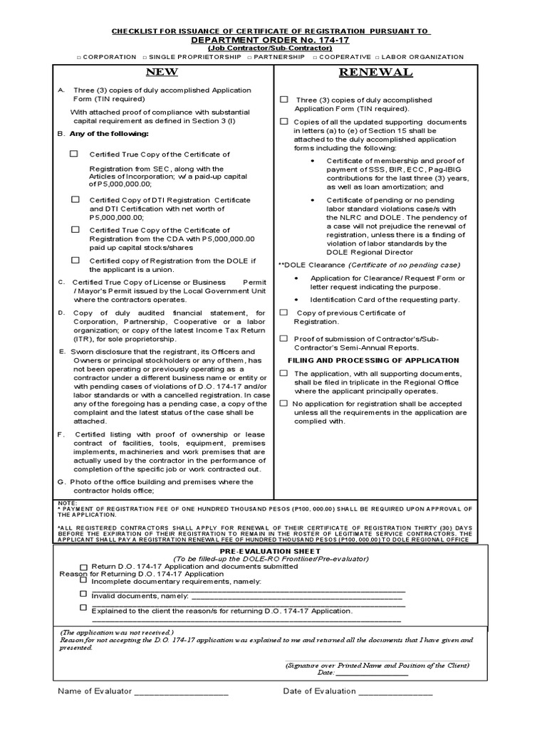 DOLE - DO 174.renewal - Version1 | PDF | Justice | Crime & Violence