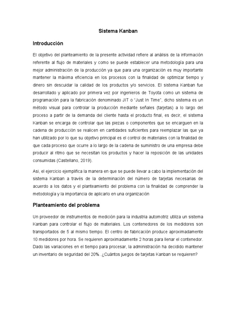 Sistema Kamban | PDF | Negocios económicos | Producción y fabricación