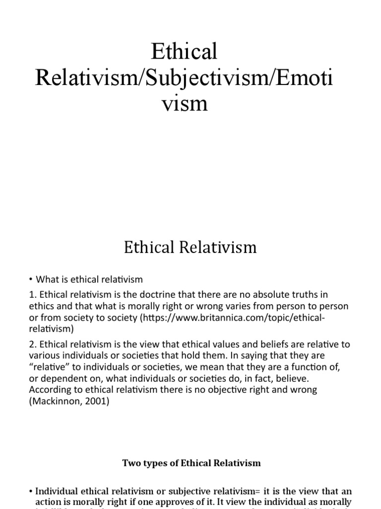 Ethical Relativism | PDF | Relativism | Morality