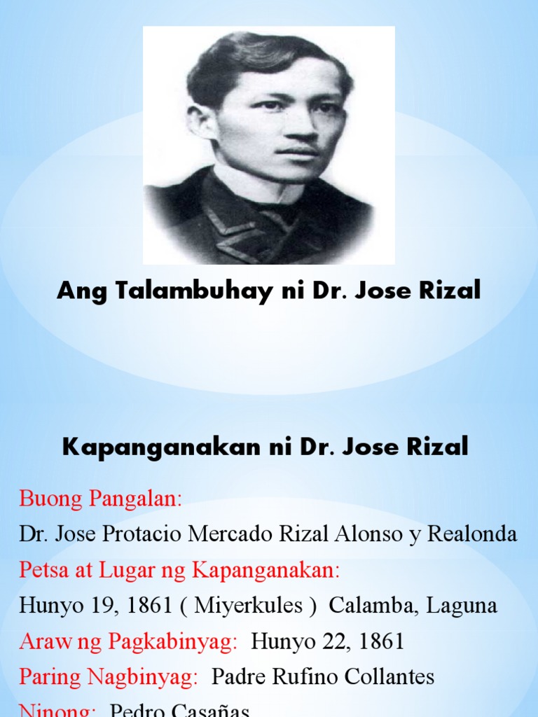 Talambuhay Ni Dr. Jose Rizal | PDF