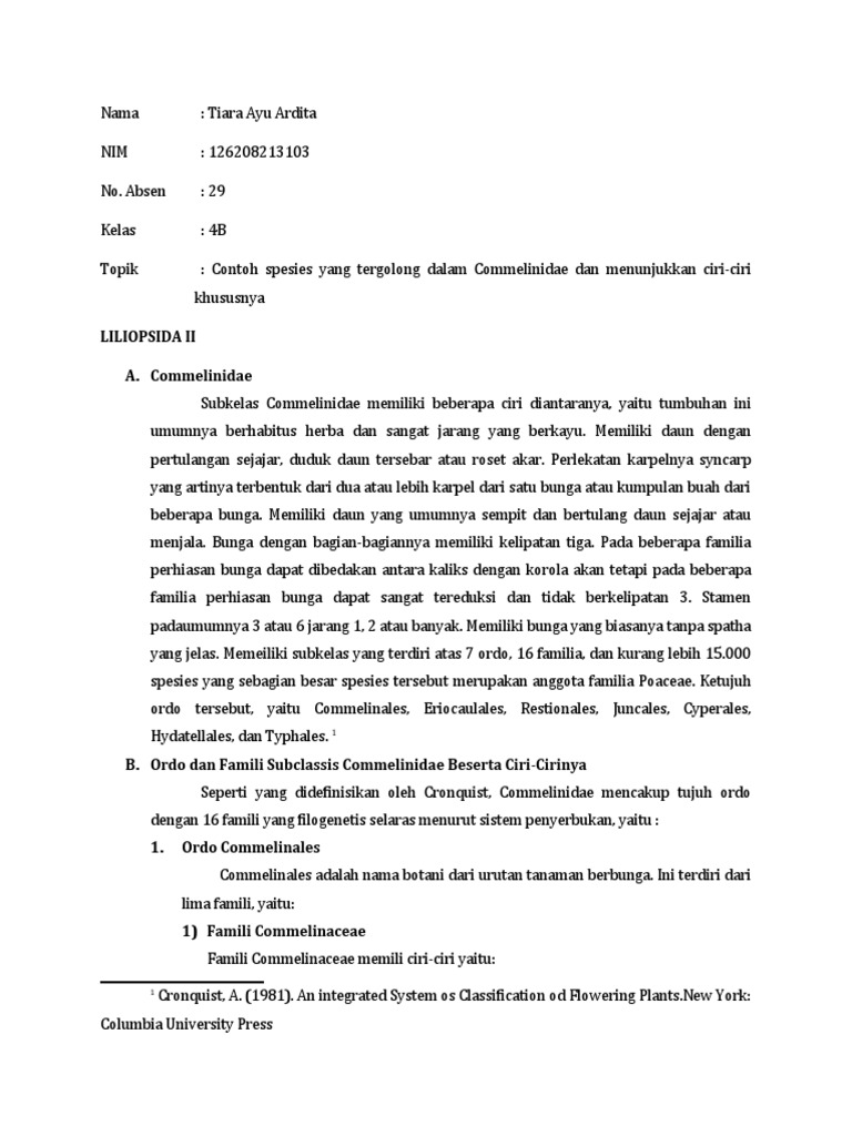 Tiara Ayu Ardita - 126208213103 - Resume Commelinidae | PDF