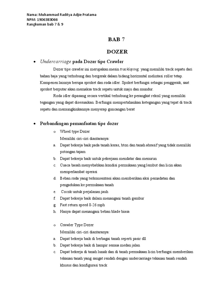 Rangkuman Bab 7 & 9 - Muhammad Raditya Adjie Pratama - 1906383066 | PDF