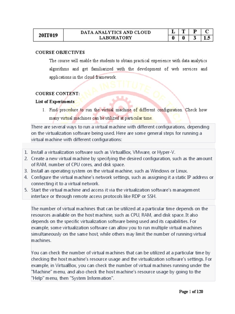 DA Lab - Manual | PDF | Virtualization | Computer Data Storage