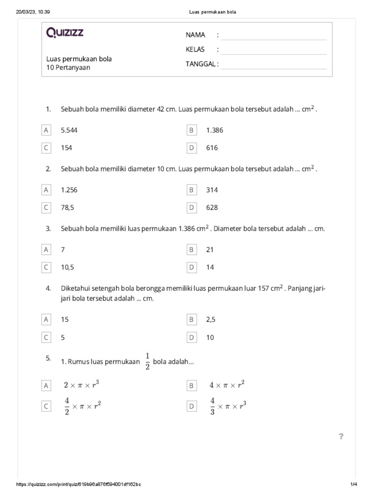 Luas Permukaan Bola 2 | PDF