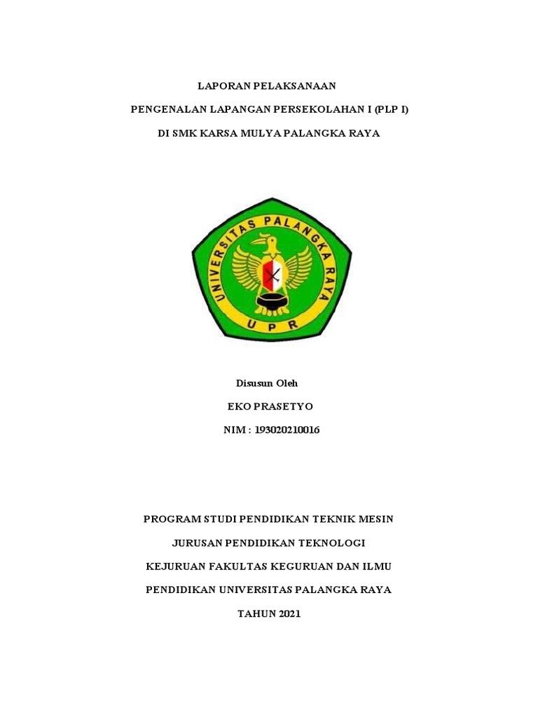 Laporan Real PLP 1 2021 (Eko Prasetyo) | PDF