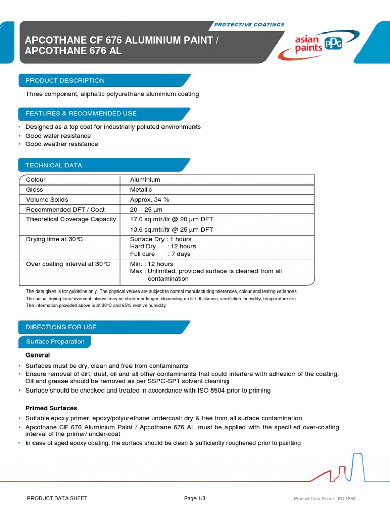 Apcothane CF 676 Aluminium Coating | PDF | Paint | Epoxy